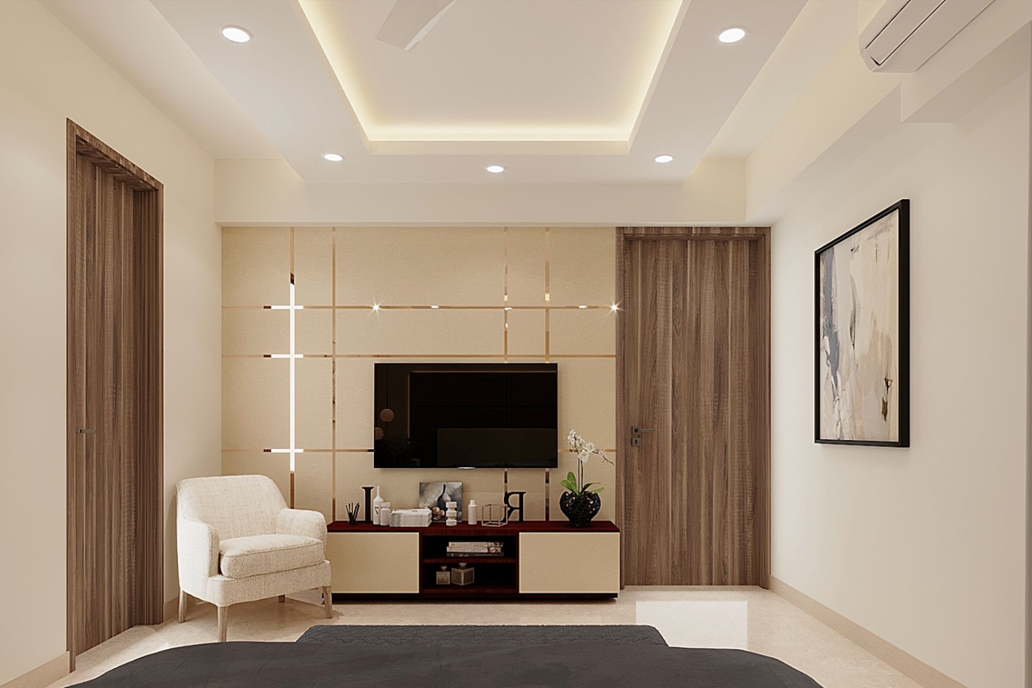 Modern Gypsum Central Drop False Ceiling Design with Cove Lights and ...