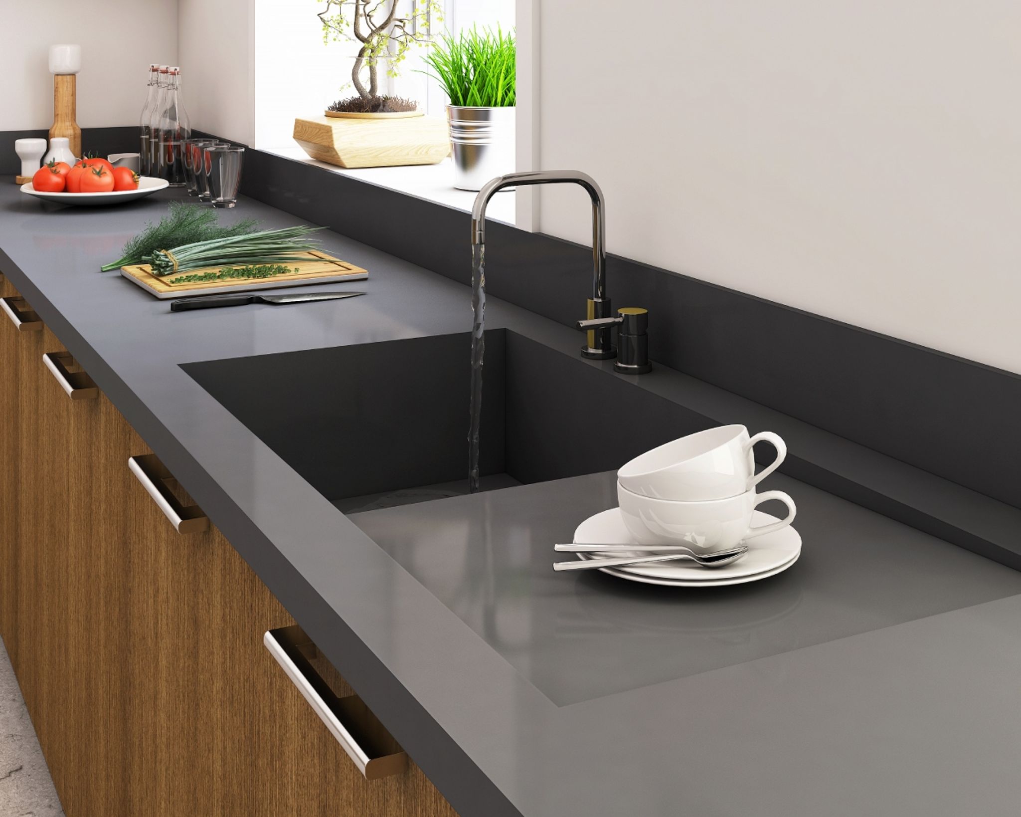 Integrated Porcelain Kitchen Sink Design Single Bowl with Drainboard ...