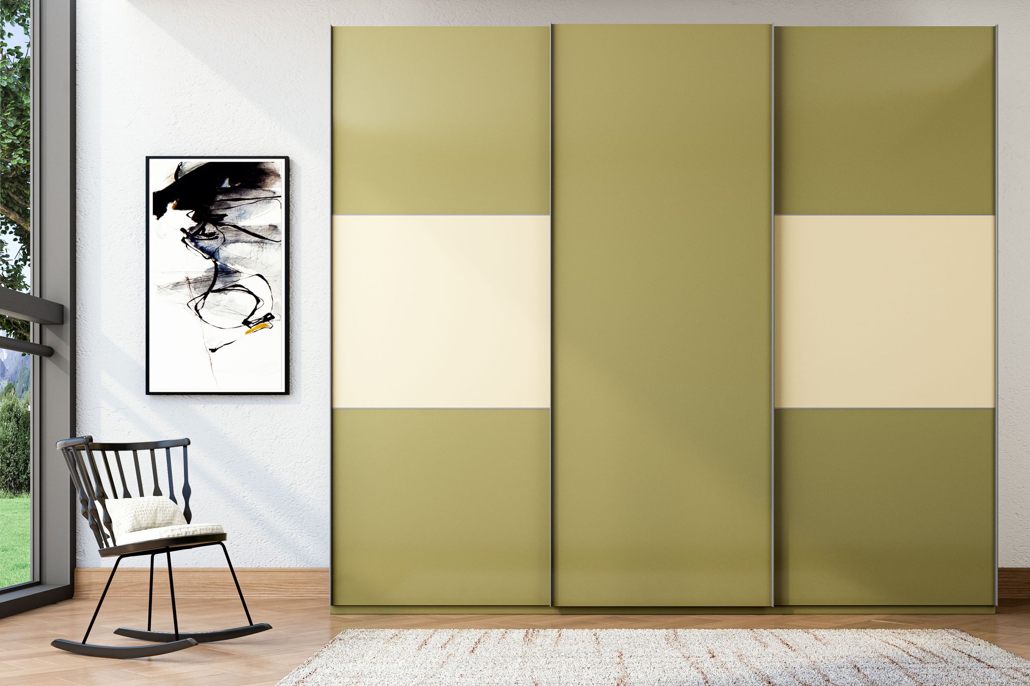 Modern Sliding Wardrobe Design: Dak Citrus and Champagne in High Gloss ...