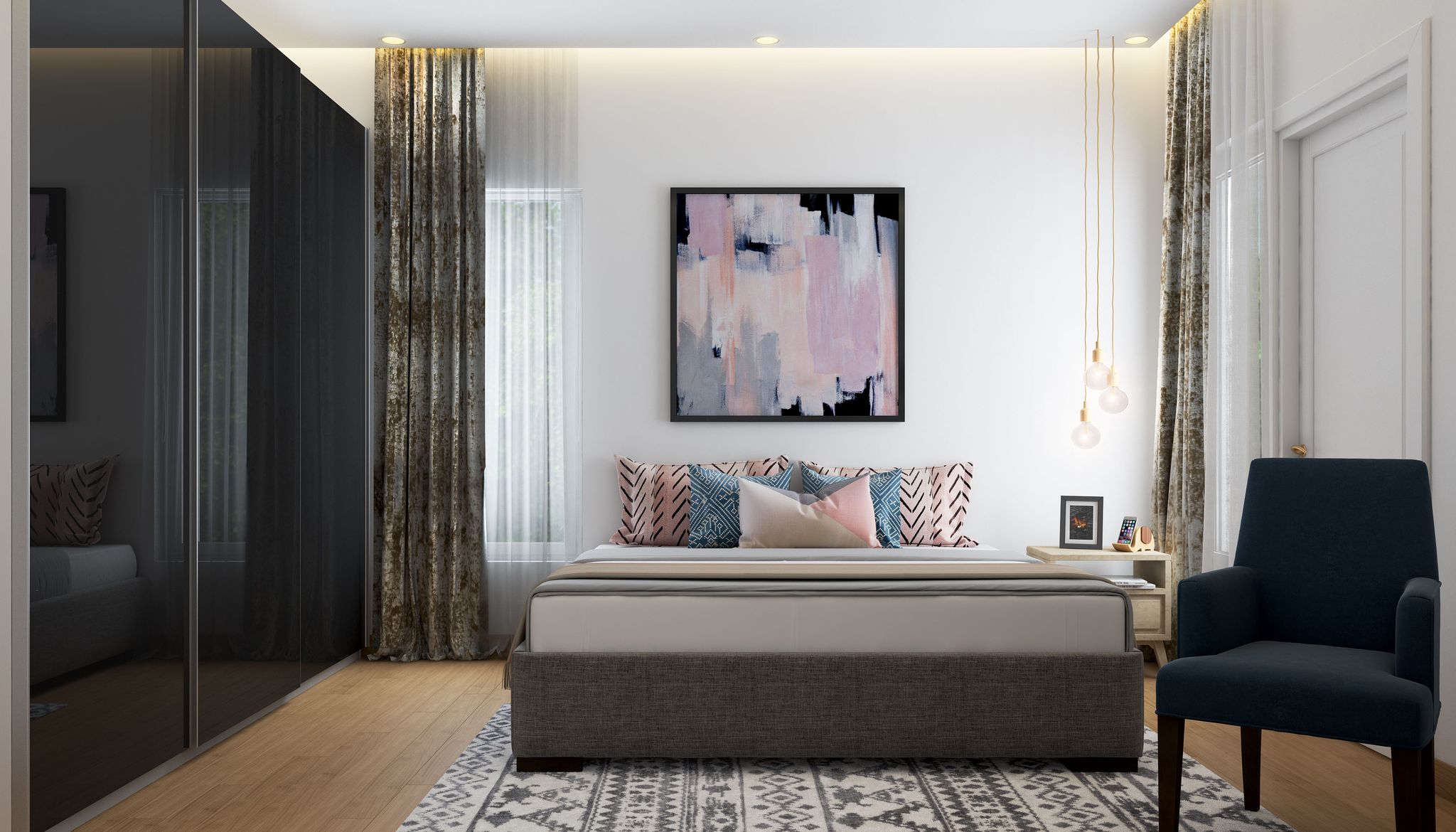 Functional & Stylish: Modern Master Bedroom Design With King Bed | Livspace