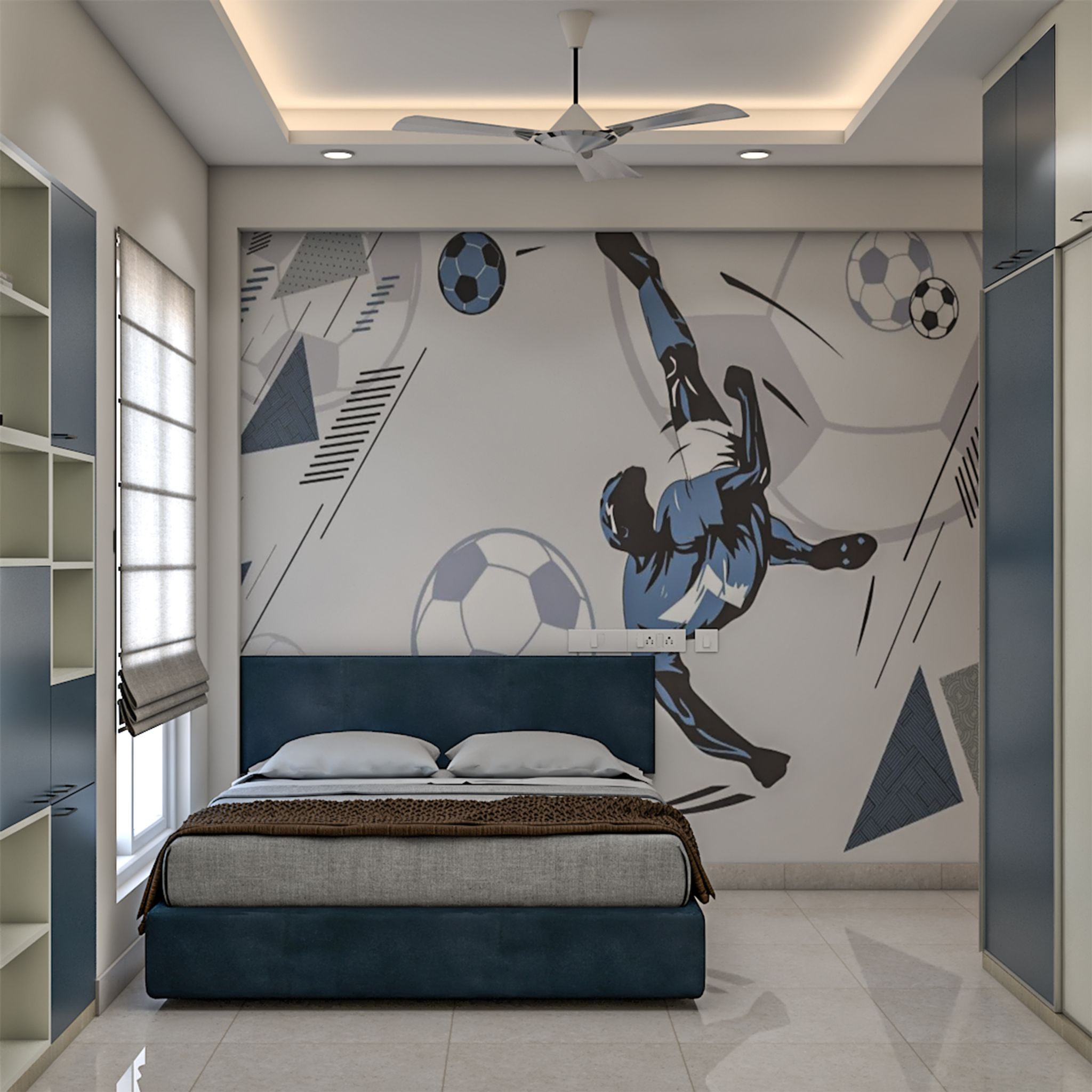 Contemporary Single Layer Gypsum False Ceiling Design with Paint Finish ...