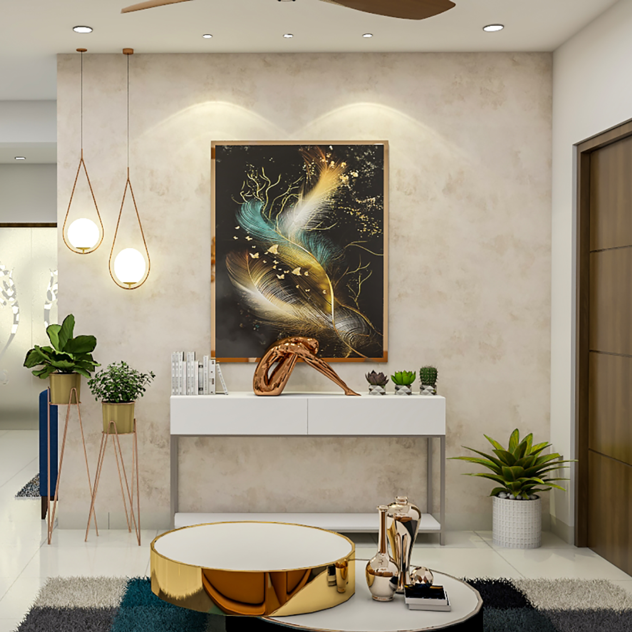 Open Foyer Design With Rich Interiors | Livspace