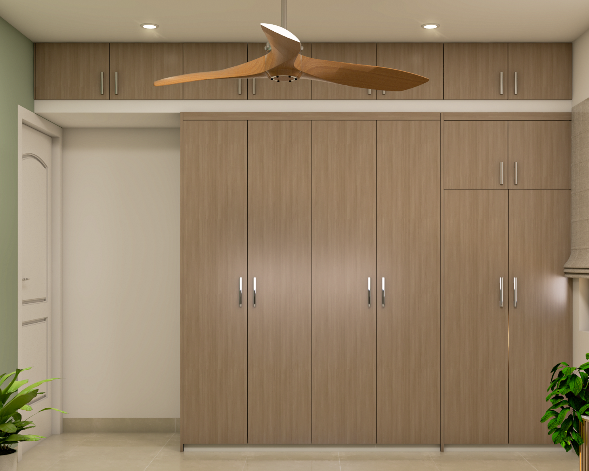 Traditional Spacious Full-Length Wardrobes with Lofts | Livspace