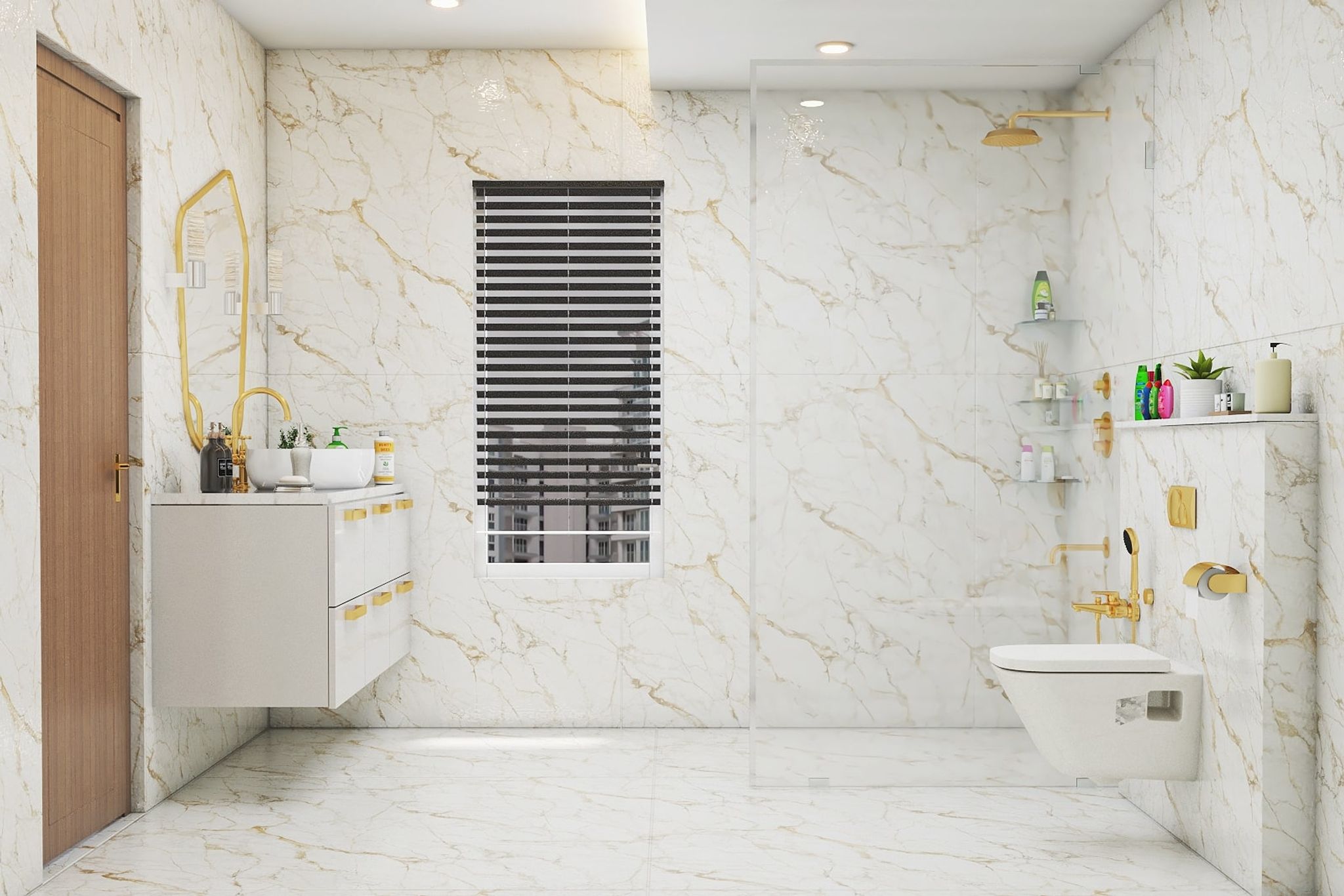 Minimal Bathroom Design With Vanity Drawers | Livspace