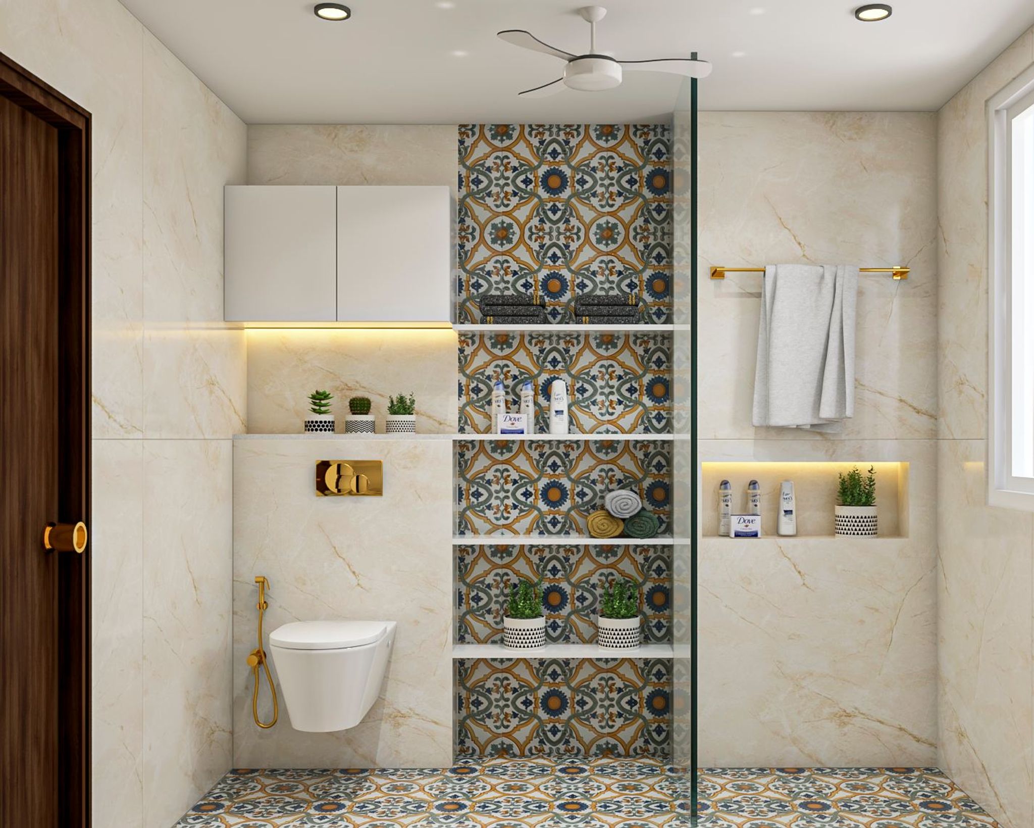 Convenient Classic Spacious Bathroom Design| Livspace