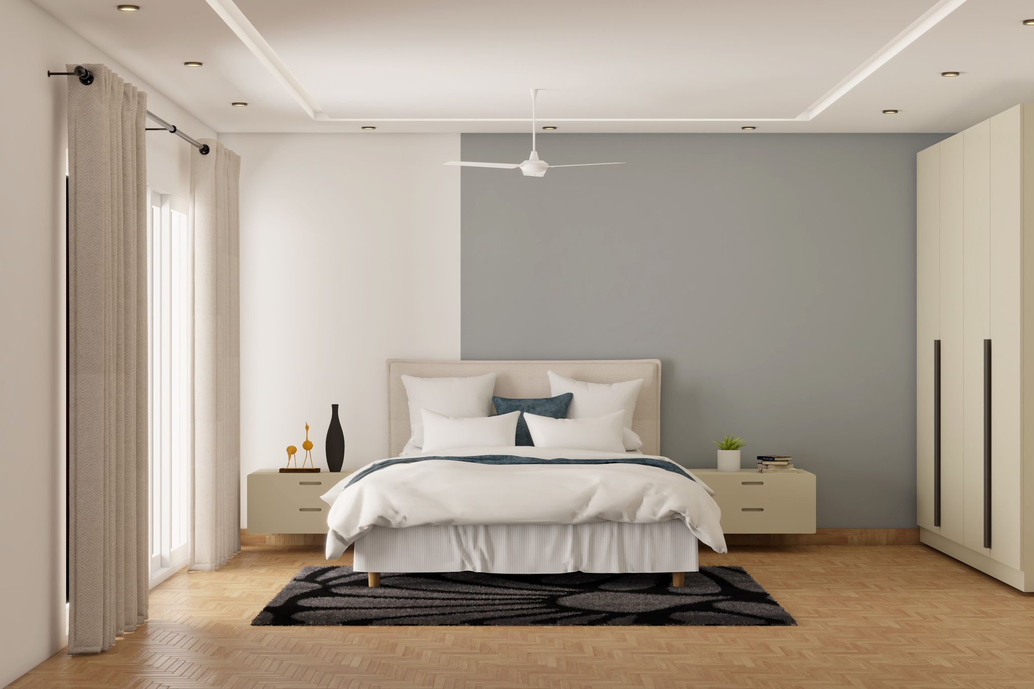 Spacious Modern Themed Convenient Guest Bedroom Design | Livspace