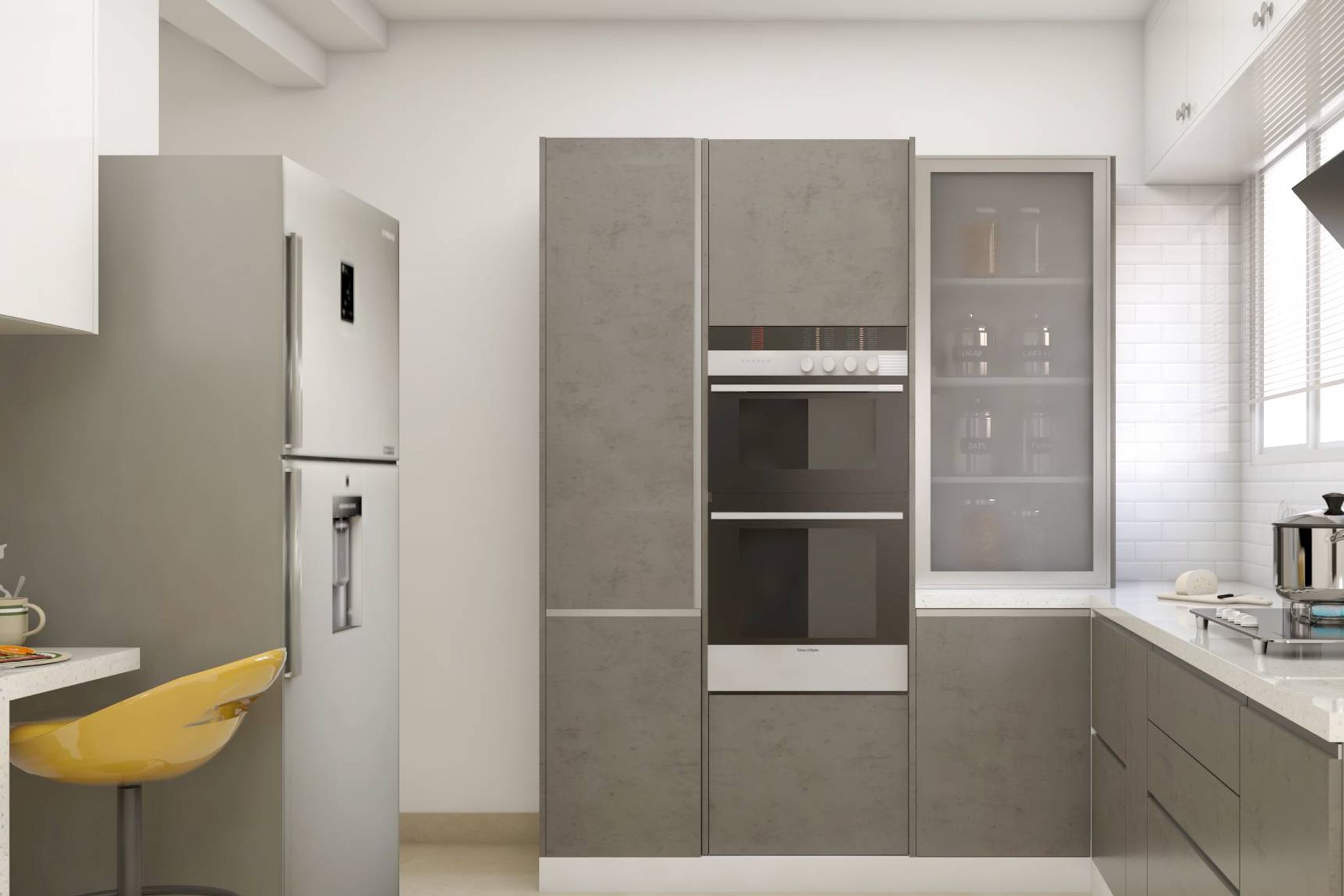 Multi-Functional Spacious Modern Themed Kitchen Design | Livspace