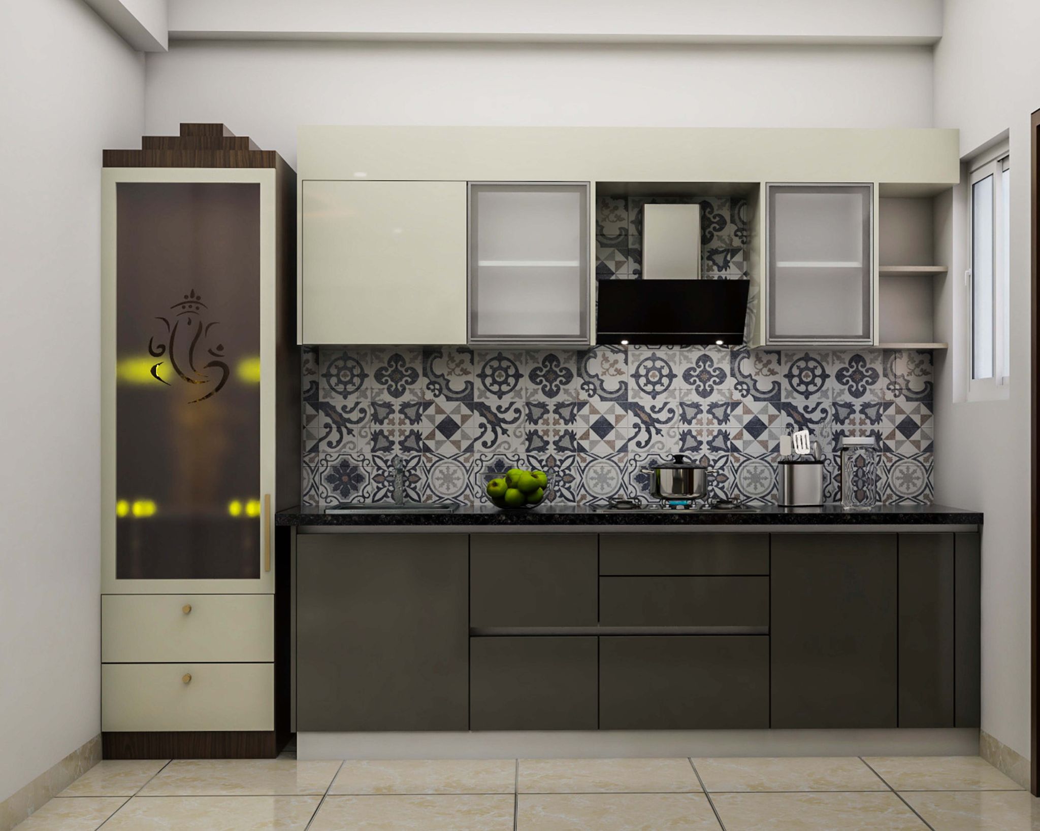 Contemporary Kitchen With Compact Interiors | Livspace