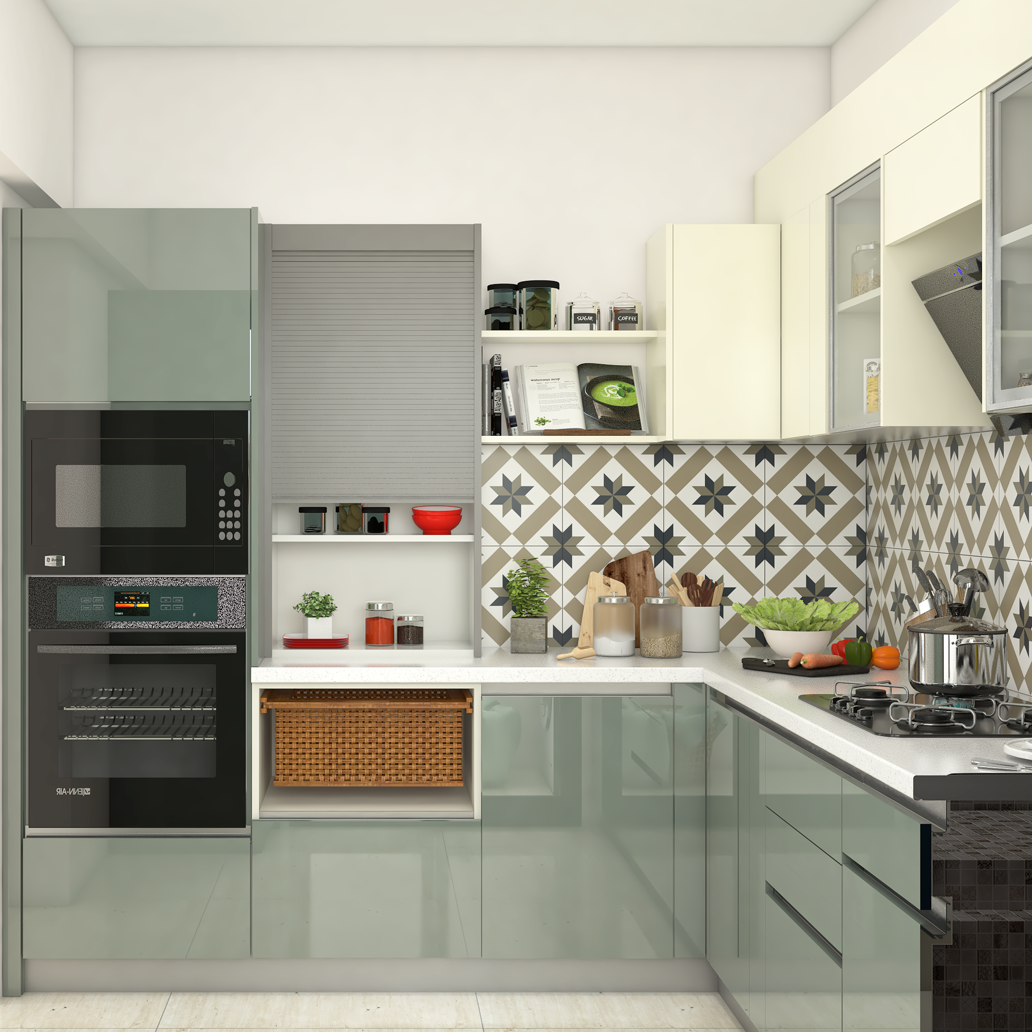 Modular Kitchen Design With Subtle Colour Palette | Livspace