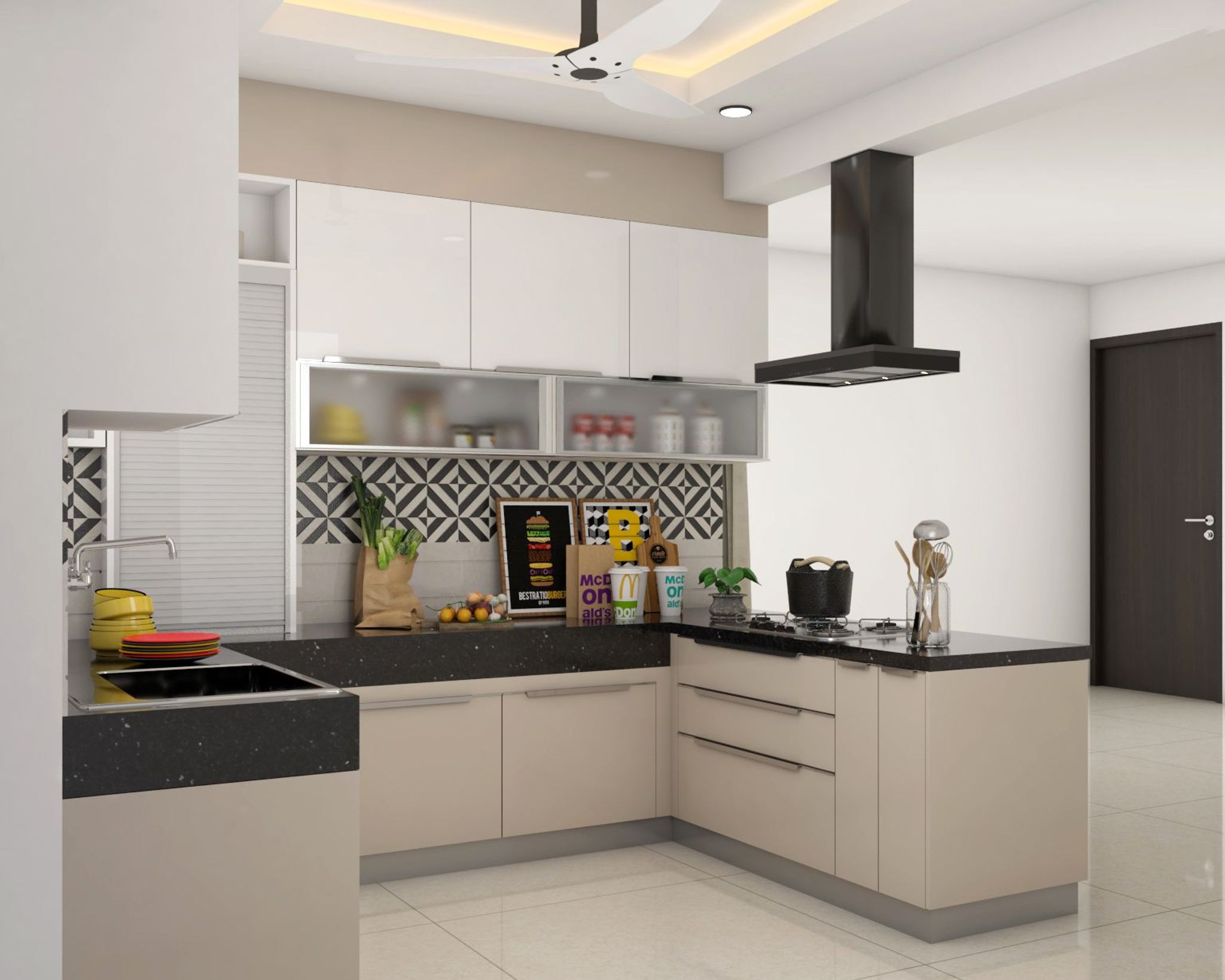 Spacious Open Kitchen Design | Livspace