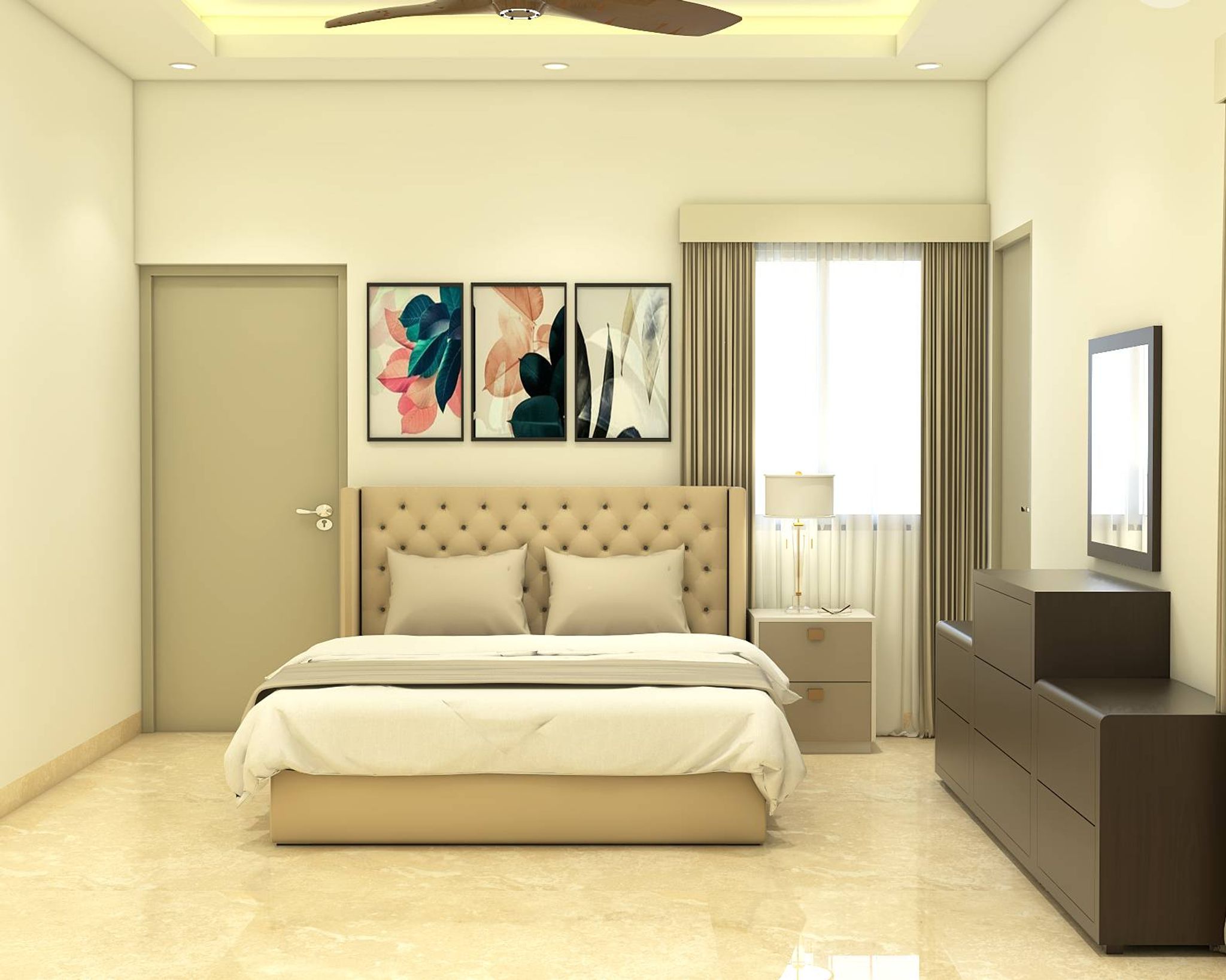 Low Maintenance Contemporary Guest Bedroom Design | Livspace