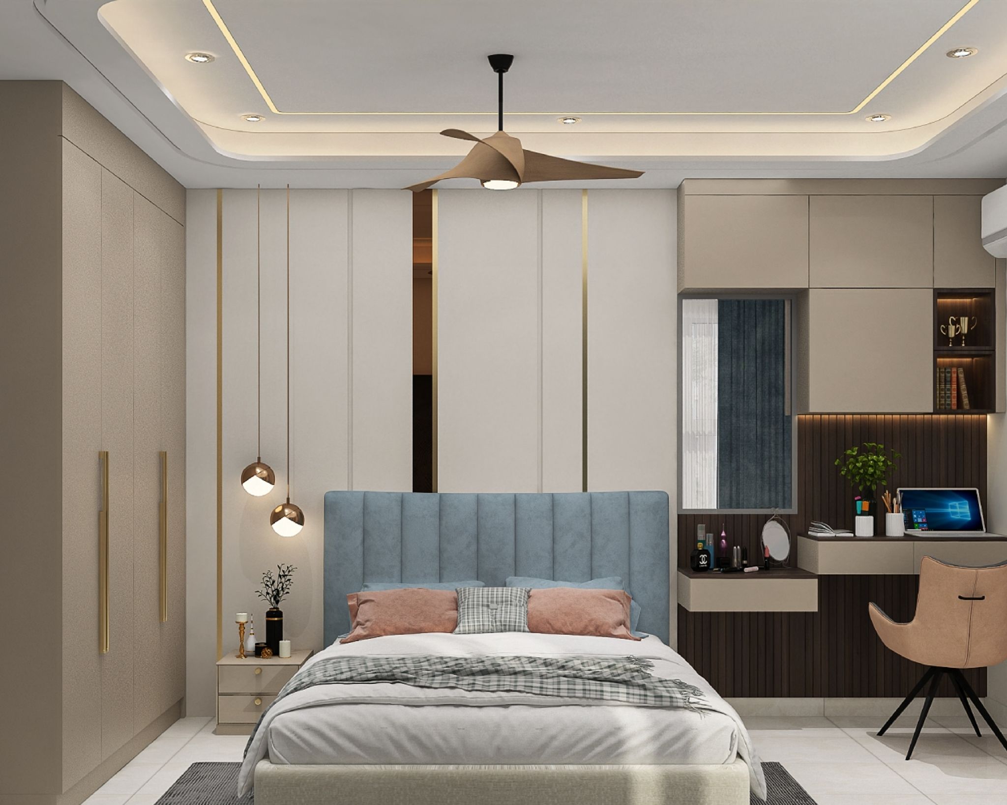 Rectangular Contemporary Peripheral False Ceiling Design: Gypsum with ...