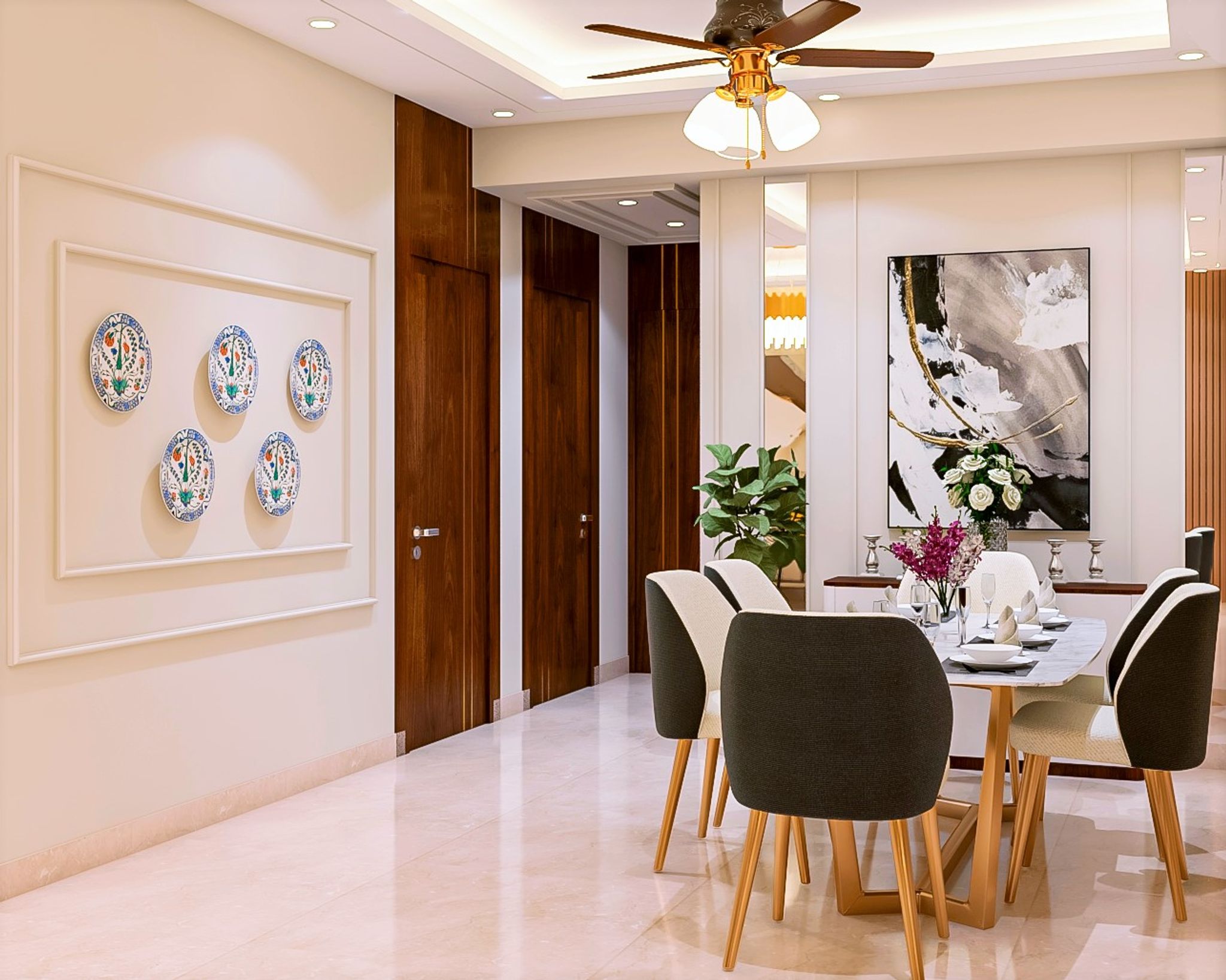 Contemporary Easy To Maintain Dining Area Design | Livspace