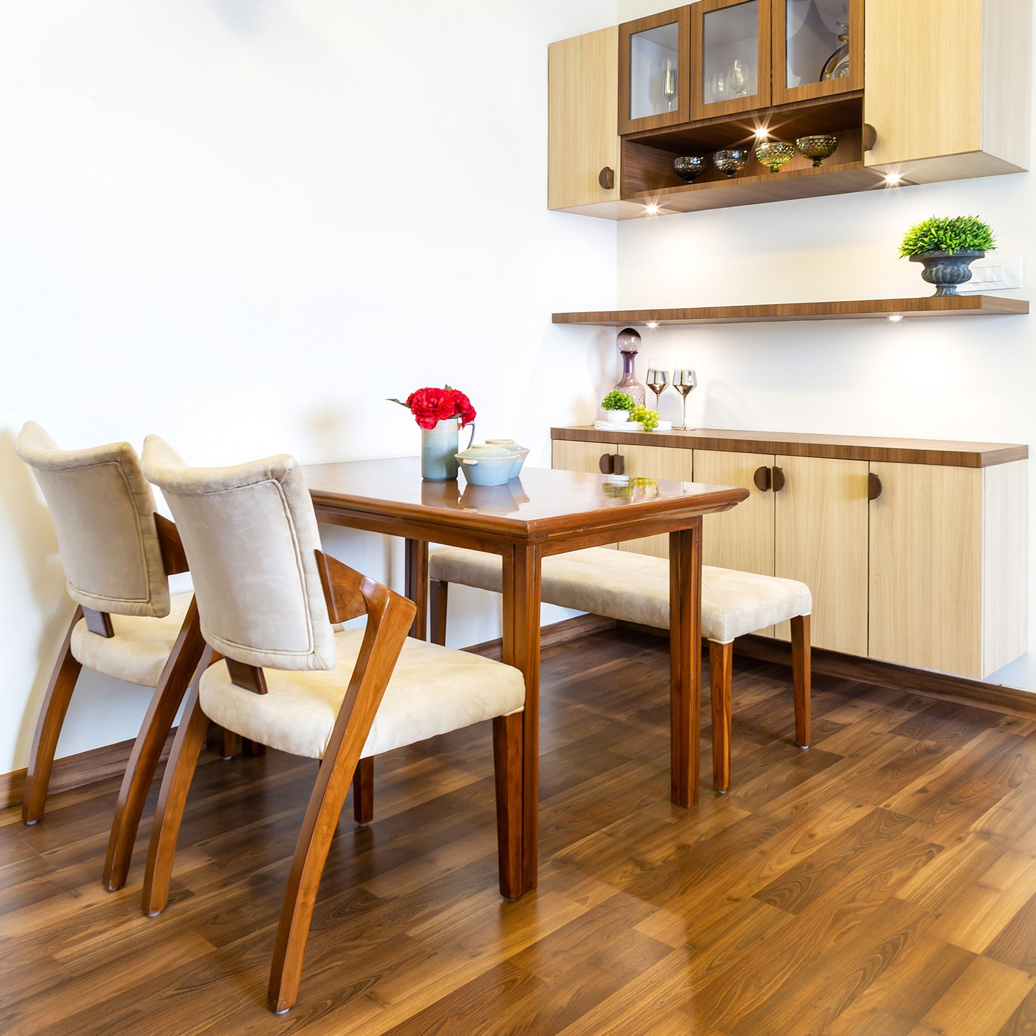 Compact Dining Room Design With 2-Seater Table | Livspace