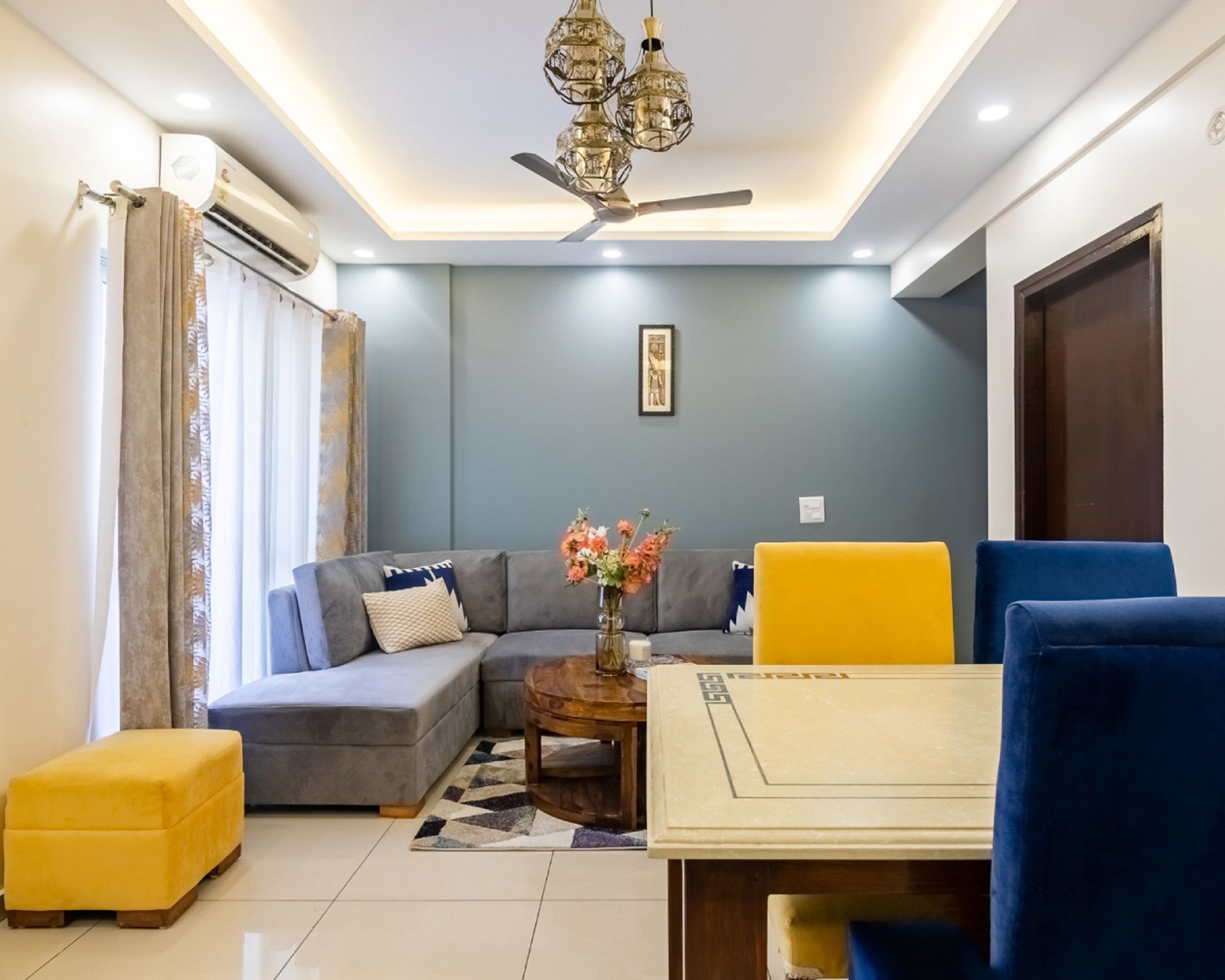 White False Ceiling Design With Lighting | Livspace