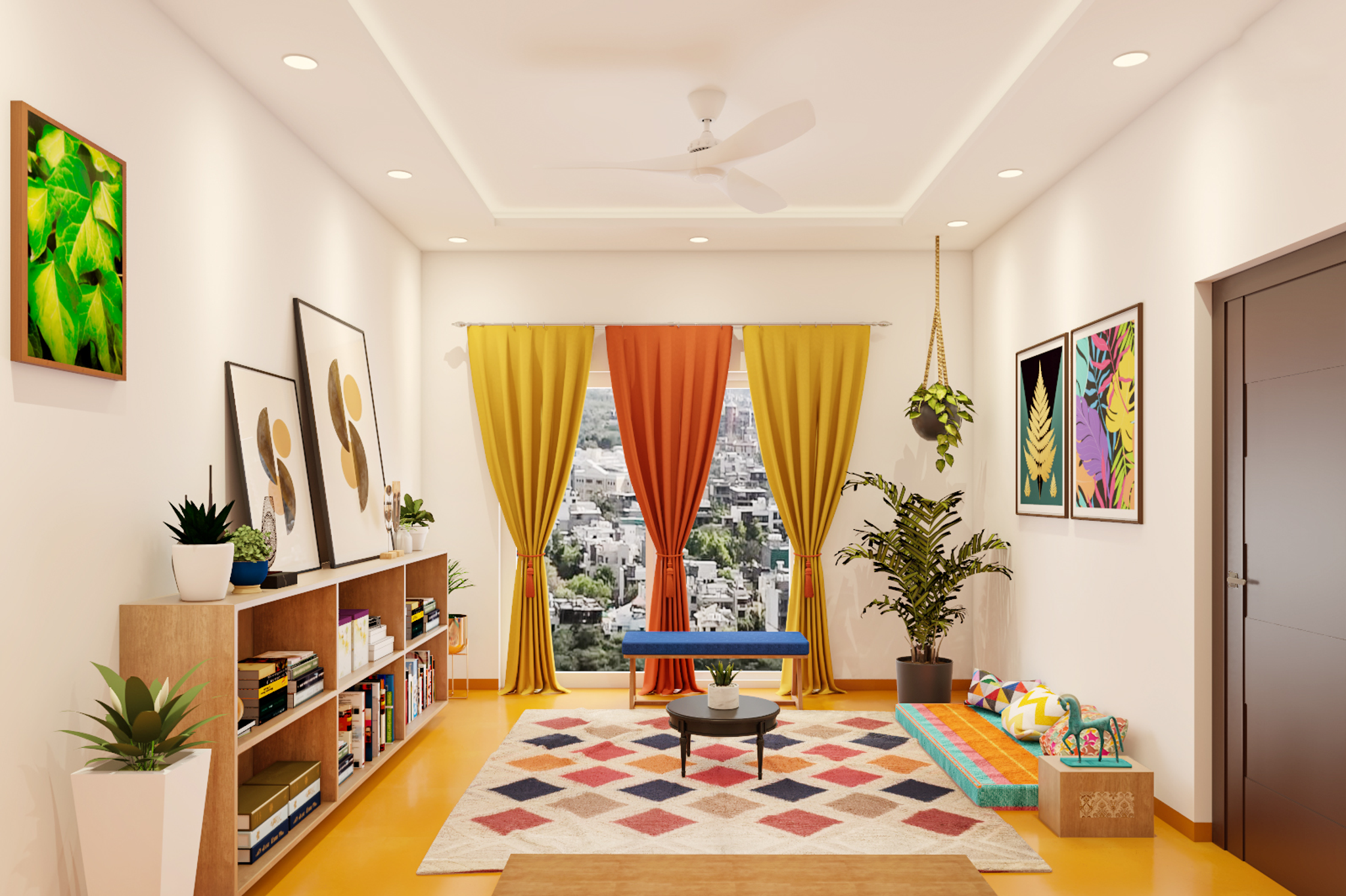 Peripheral Ceiling Design with Cove Lights | Livspace