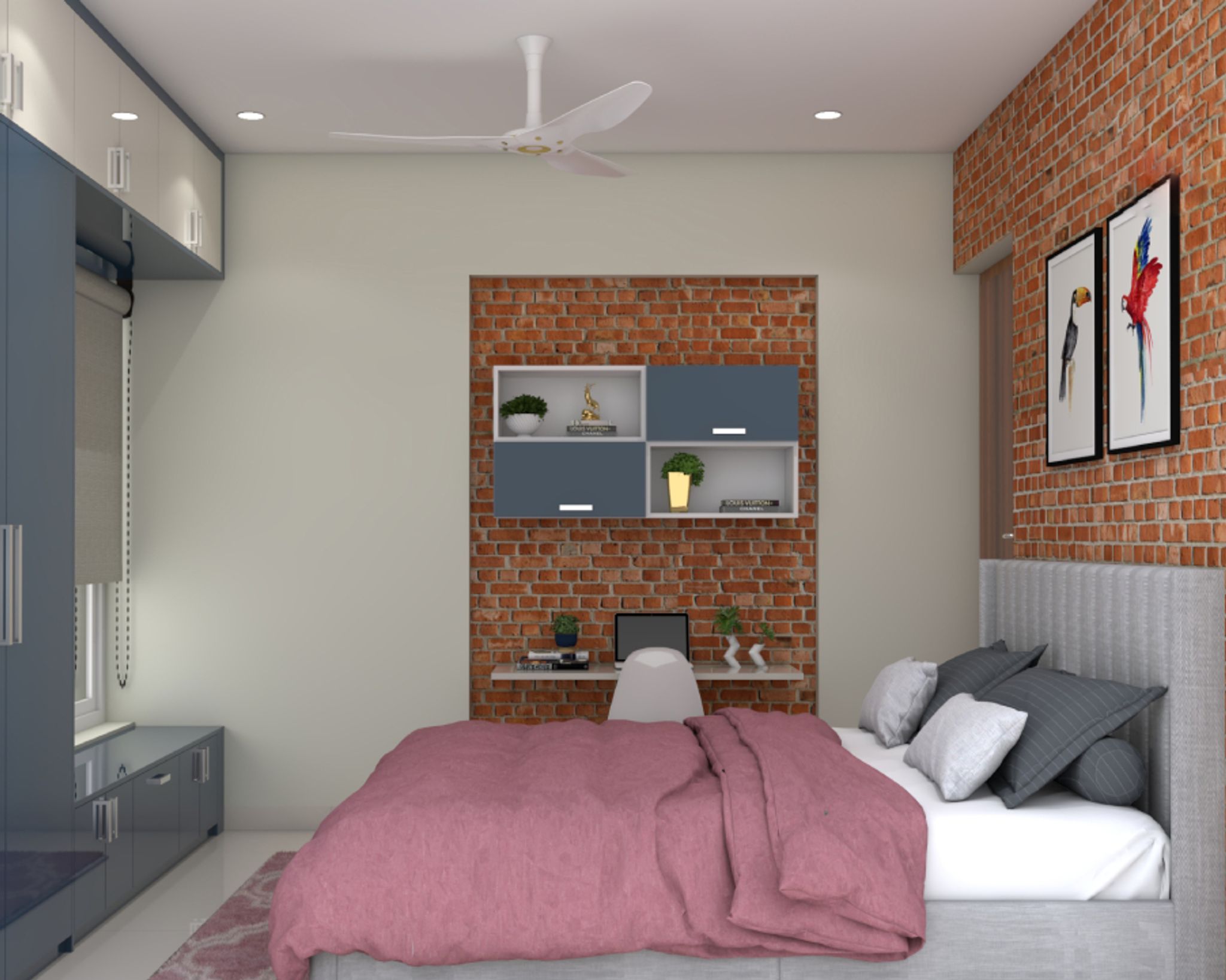 Compact Kid's Bedroom Design With Surface Lighting | Livspace