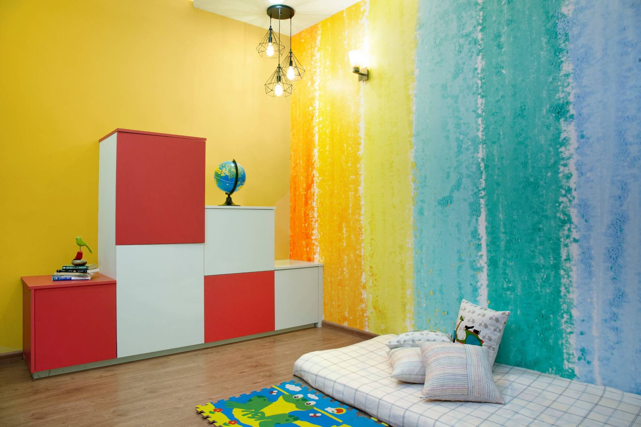 Kid's Bedroom Design With Bright Drop Lights | Livspace
