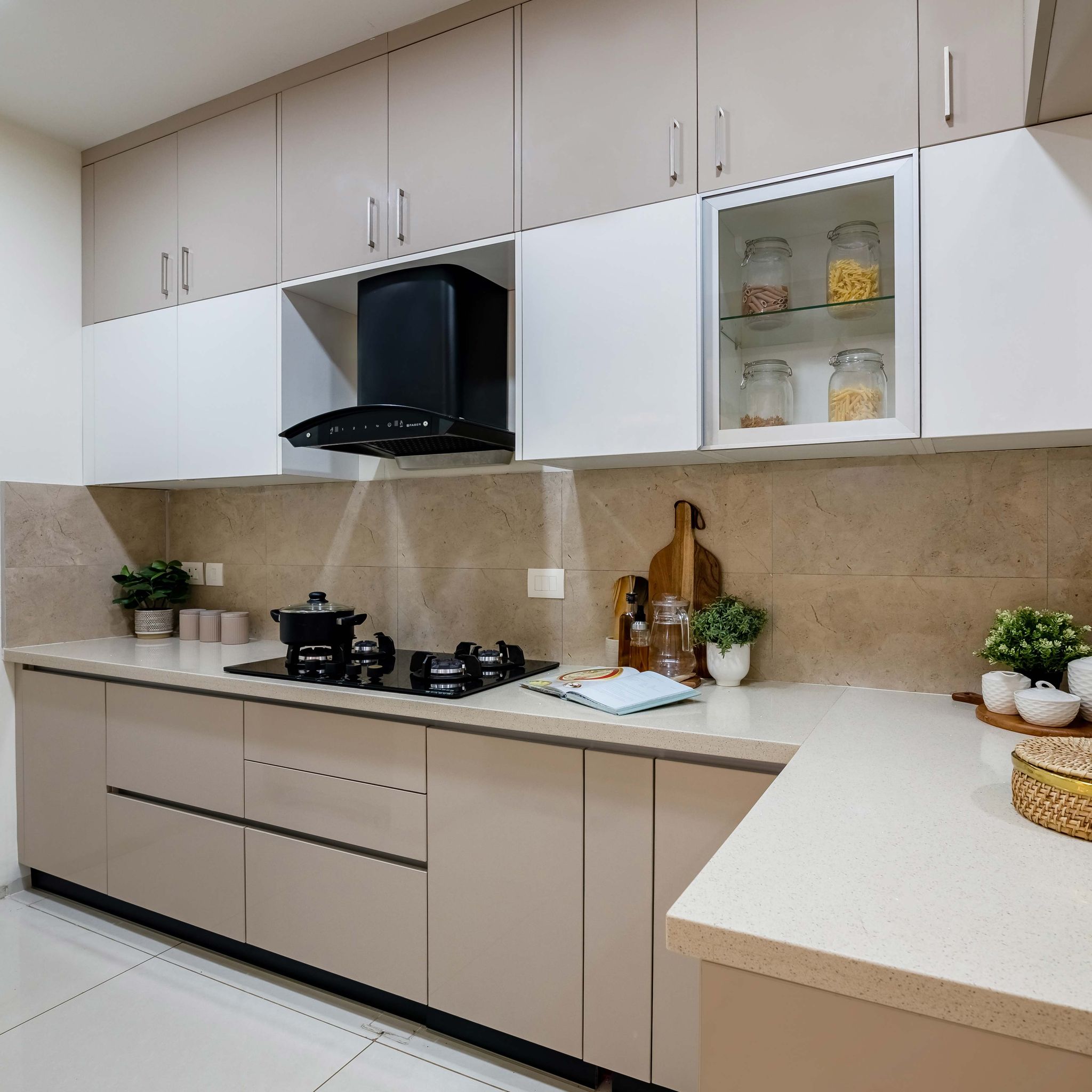 Modern Kitchen Design With A Corian Countertop | Livspace