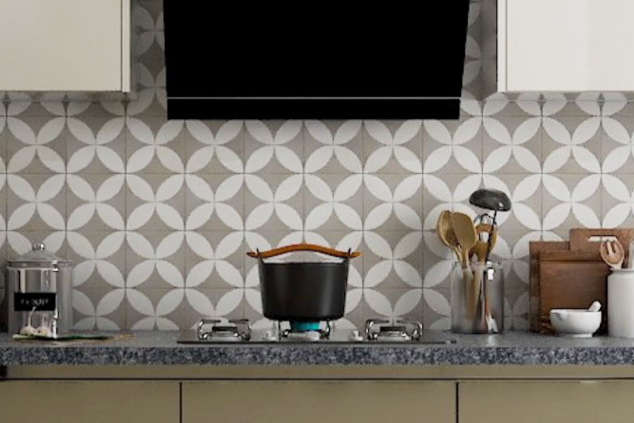 Square-Shaped Backsplash Tiles Design | Livspace
