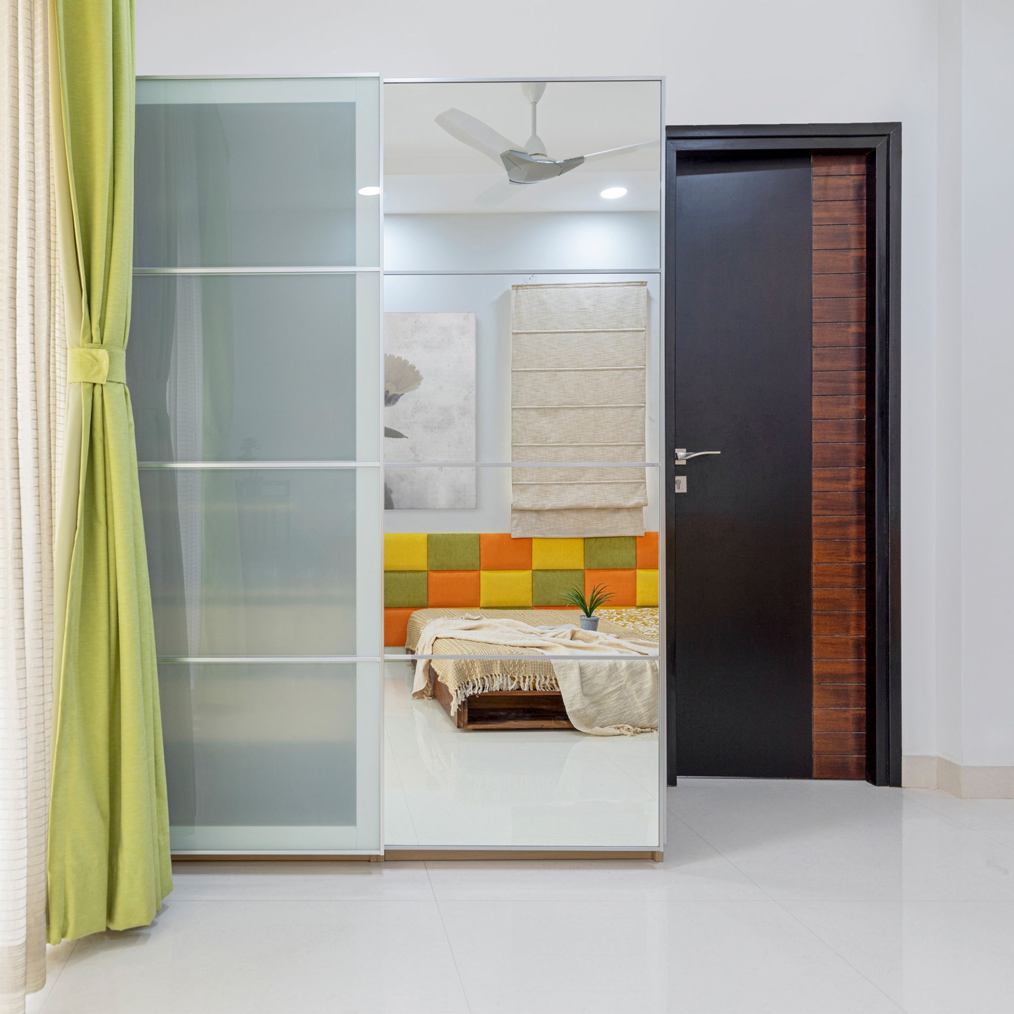 Contemporary 2-BHK Flat Design in Hyderabad with Master Bedroom and ...