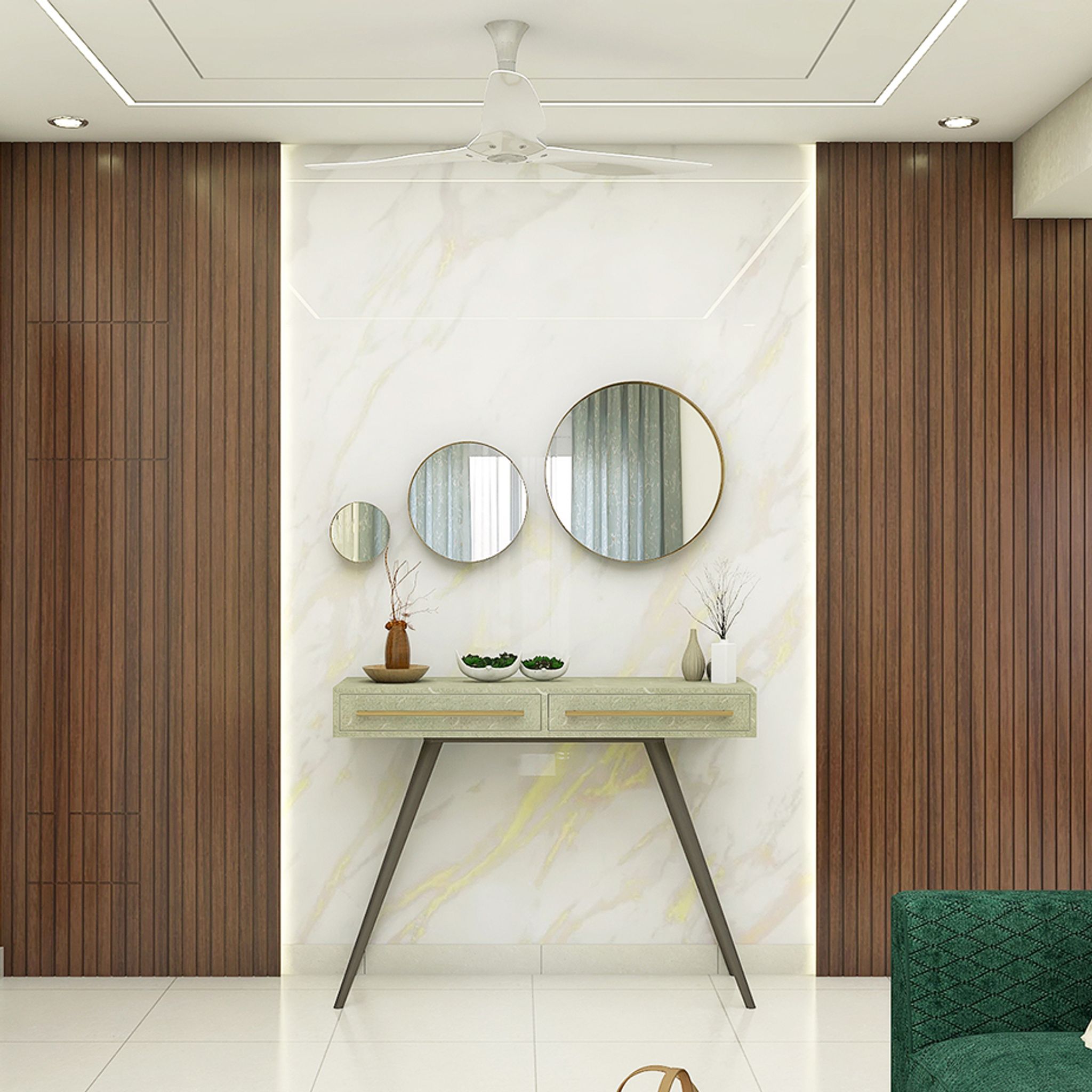 Modern Foyer Design with Stone Cladding | Livspace