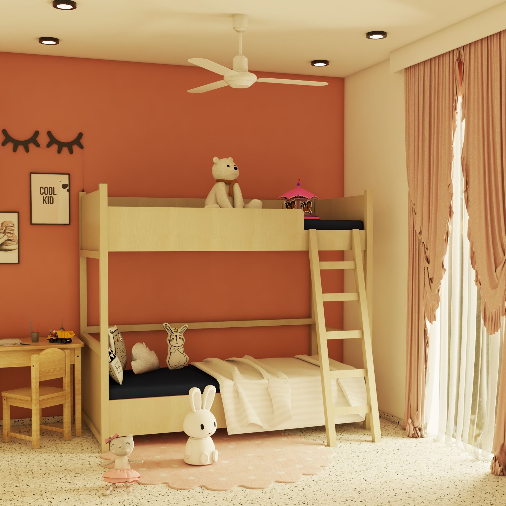 Modern Kid's Room Design With False Ceiling | Livspace