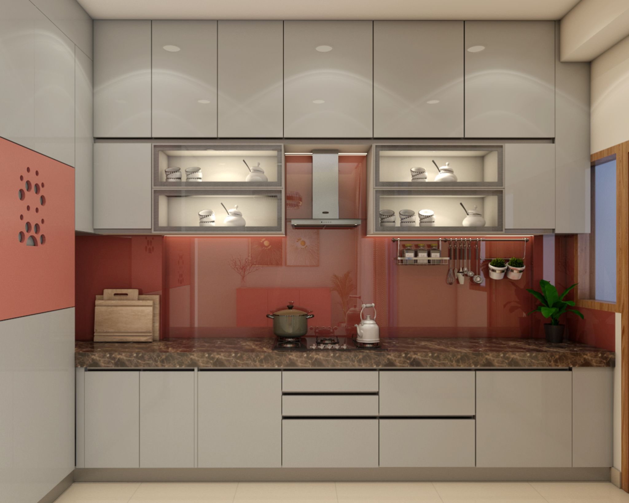 Compact Modular Kitchen Design With A Glossy Finish | Livspace
