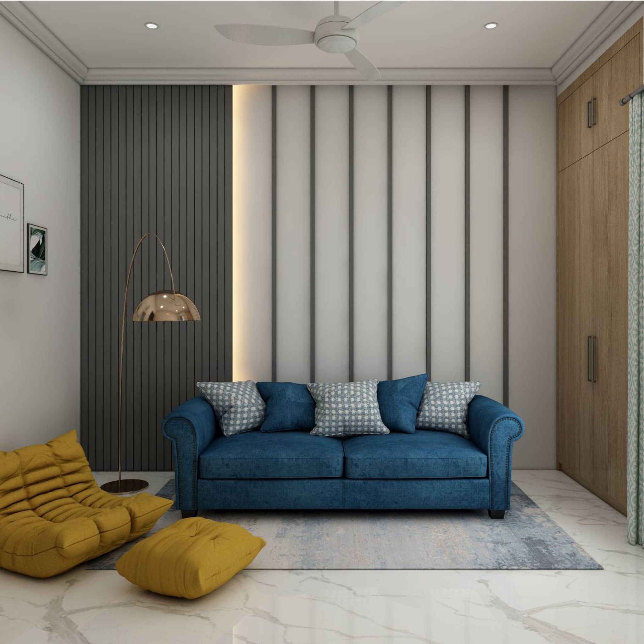 Classy Living Room Design With A Two-Seater Sofa | Livspace