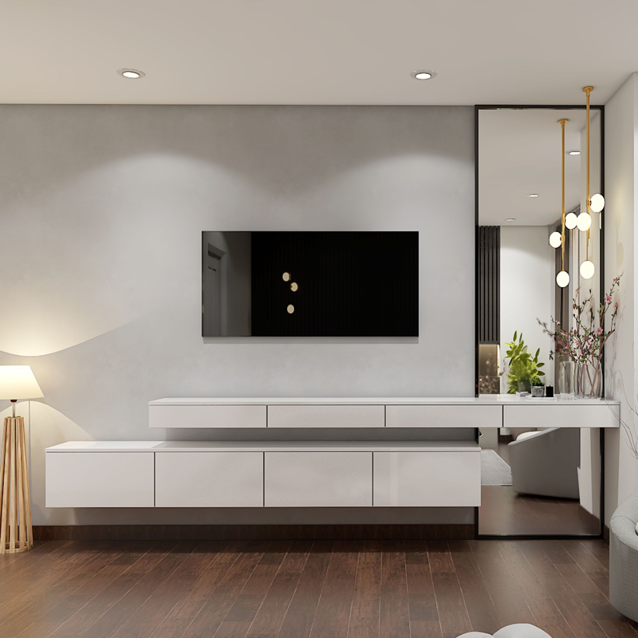 Compact Wall-Mounted TV Cabinet | Livspace