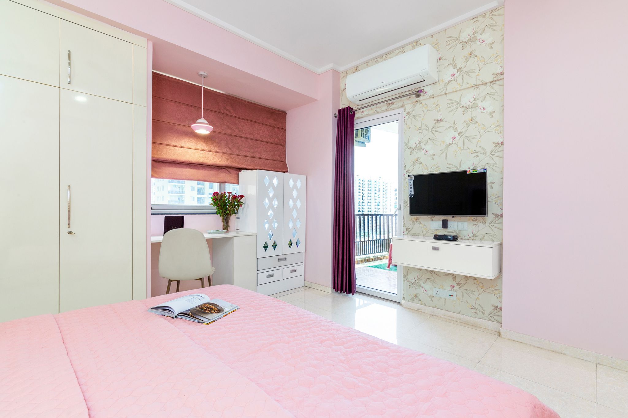 3-BHK Flat In Noida With A Bright Yellow And Green Living Room | Livspace