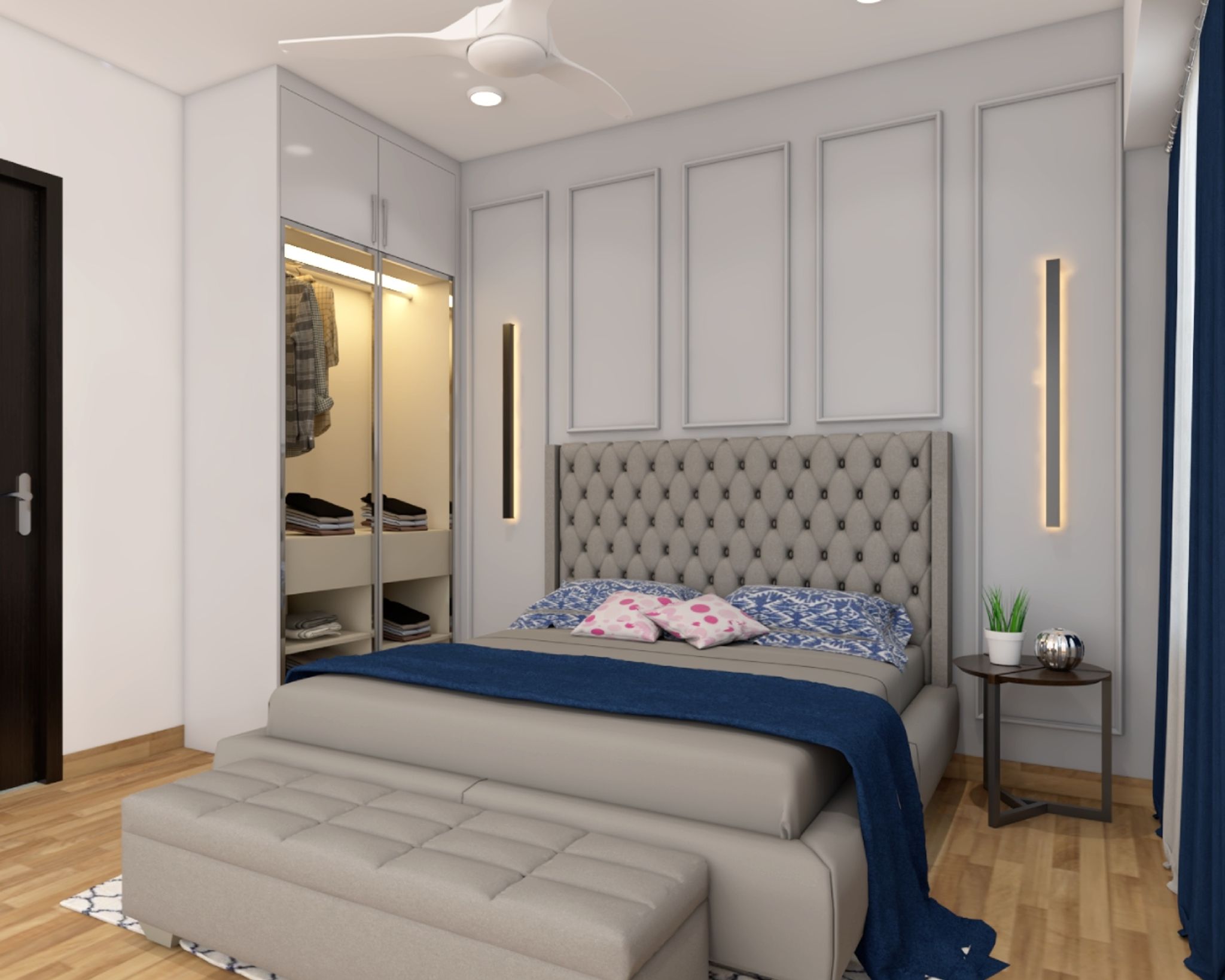 Guest Bedroom Design With Recessed Spotlight | Livspace