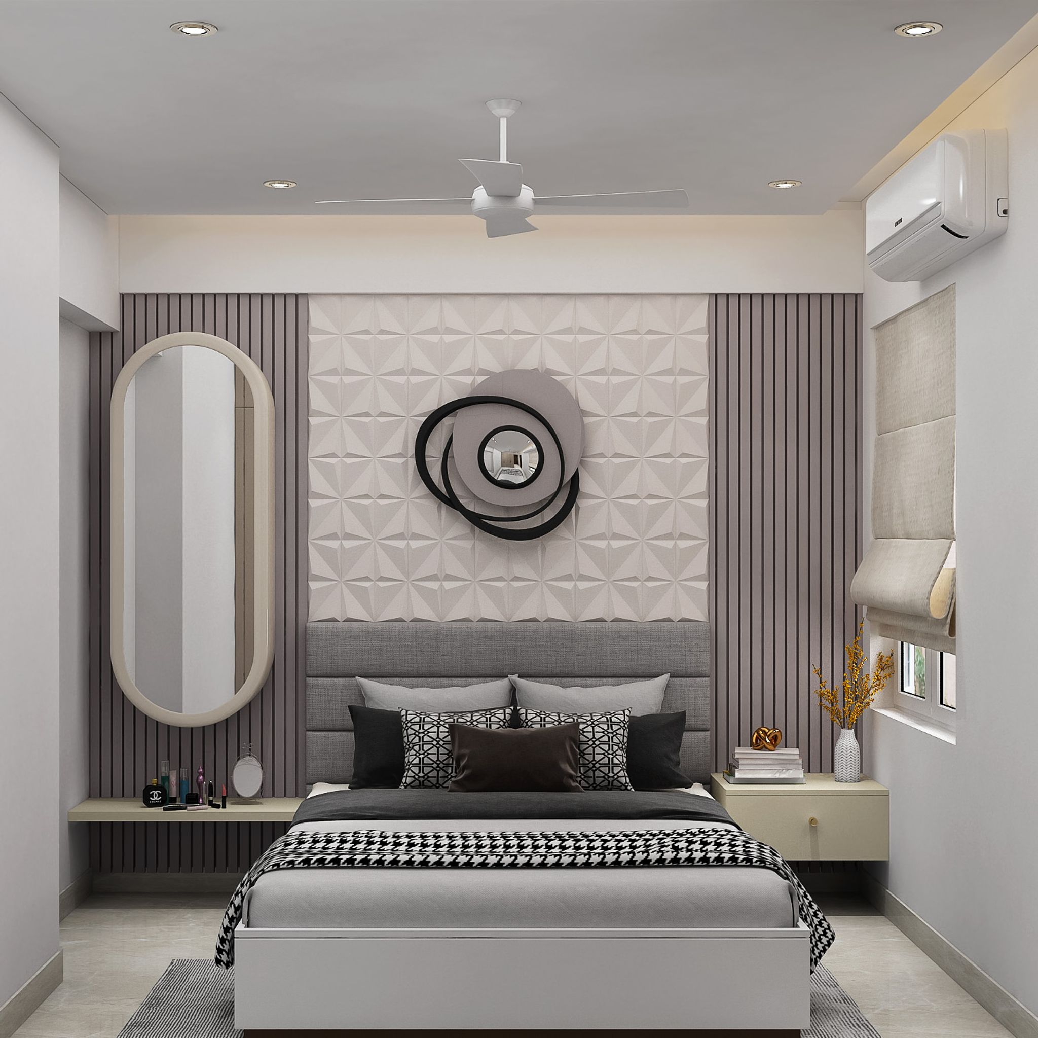"Single Layer Contemporary Gypsum False Ceiling Design with Spotlights ...