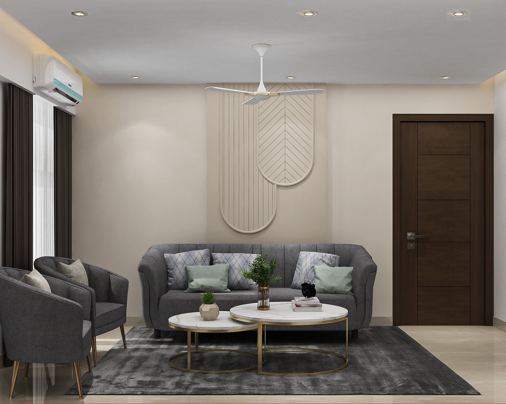 Square Gypsum False Ceiling Design with Cove and Recessed Lights for ...