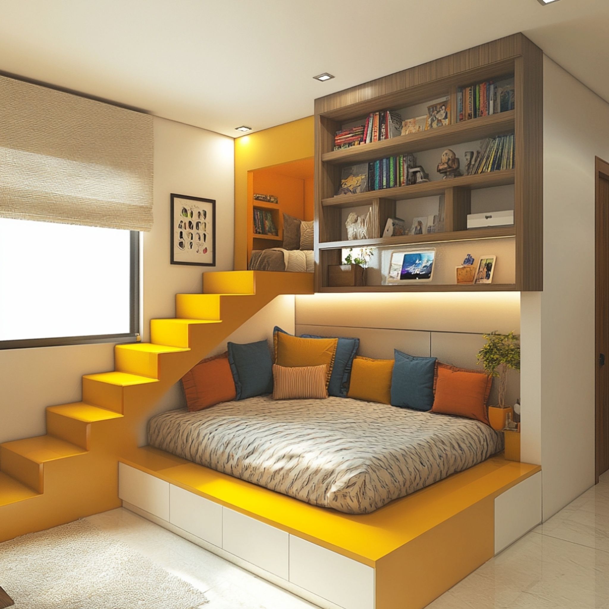 Space-Saving Dual Bed Design with Built-In Storage for Compact Homes ...