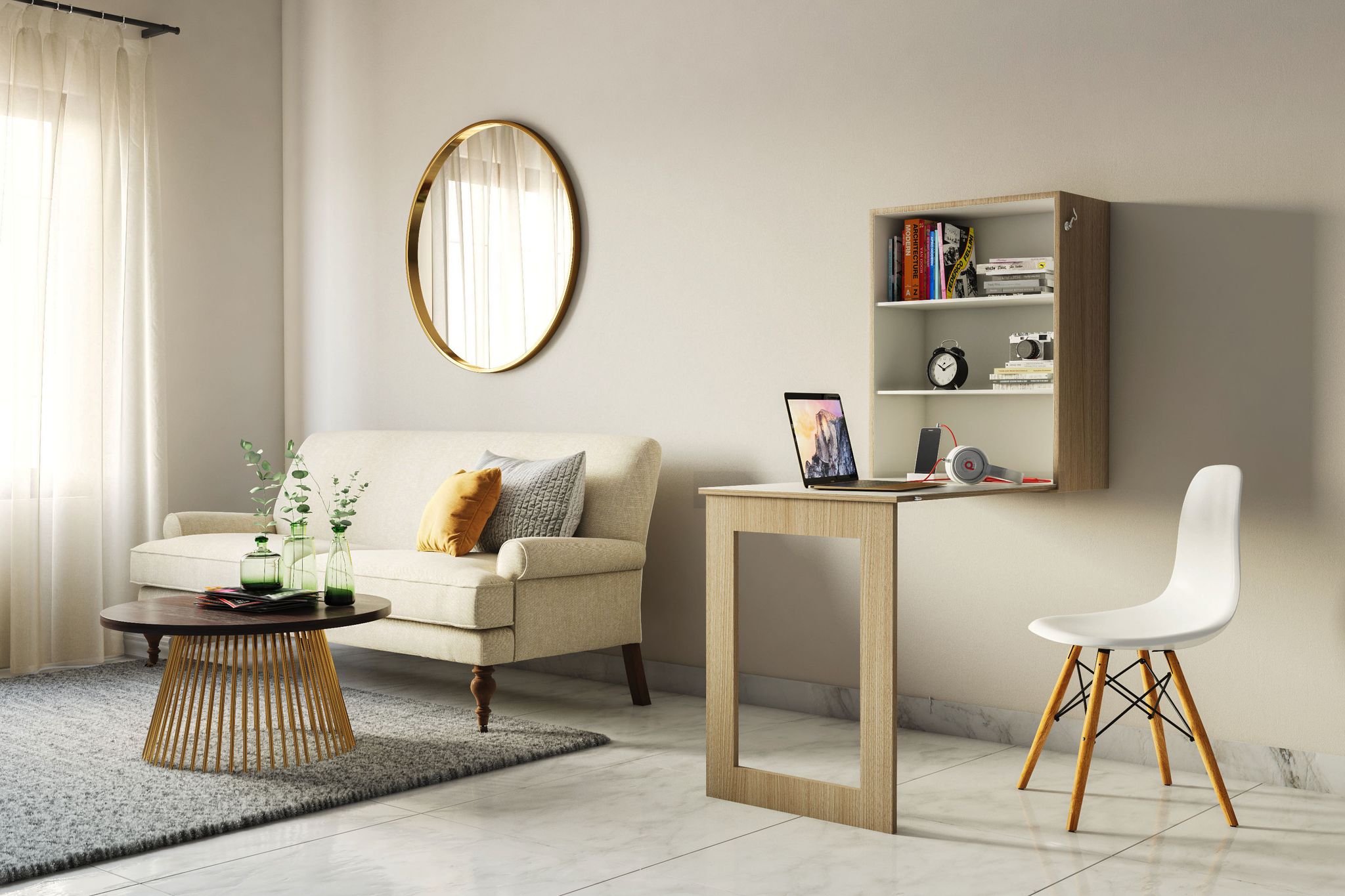 Customizable Light Beige Wall Paint Design for Minimalist Living Rooms ...