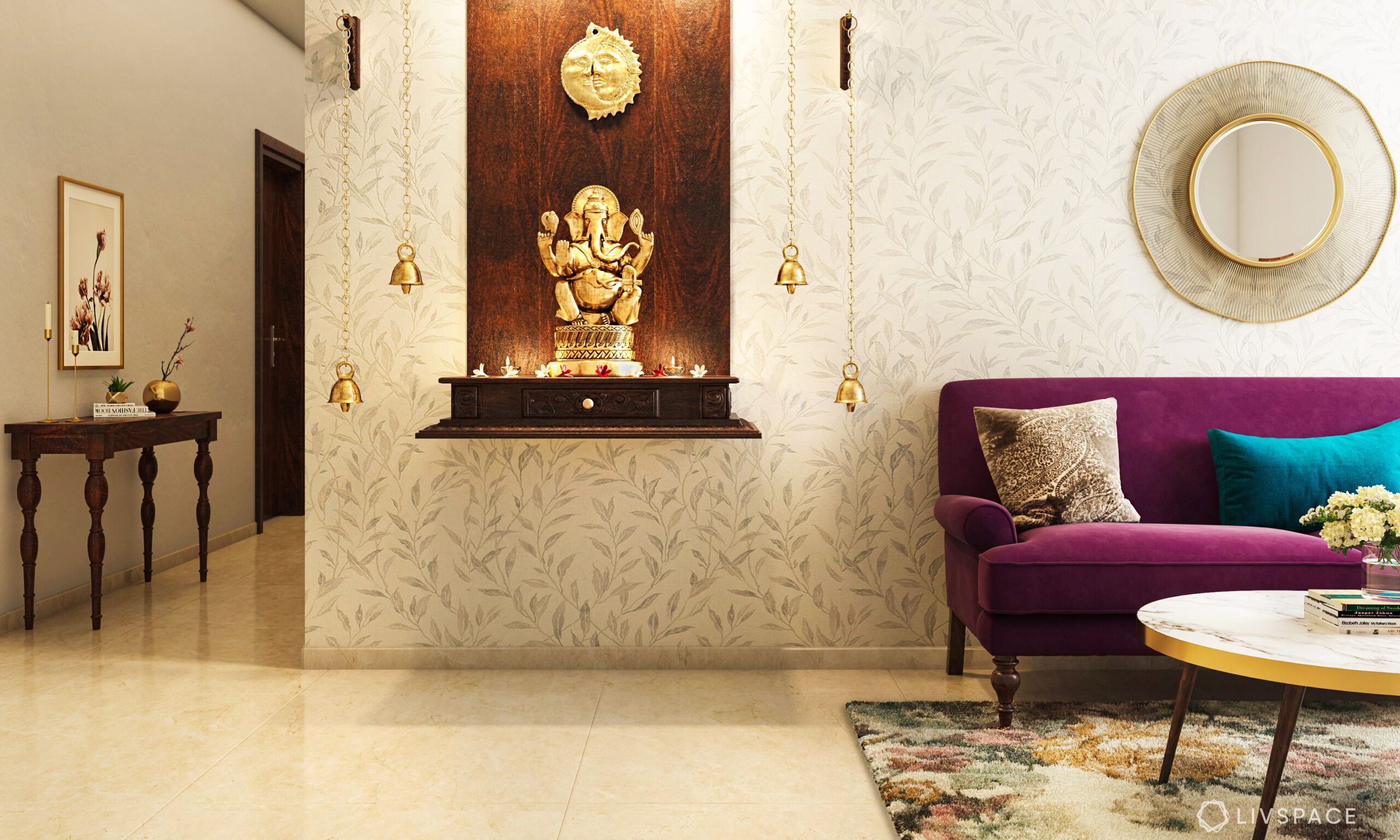 Mandir Design on Wall: Space Saving Ideas for Your Home