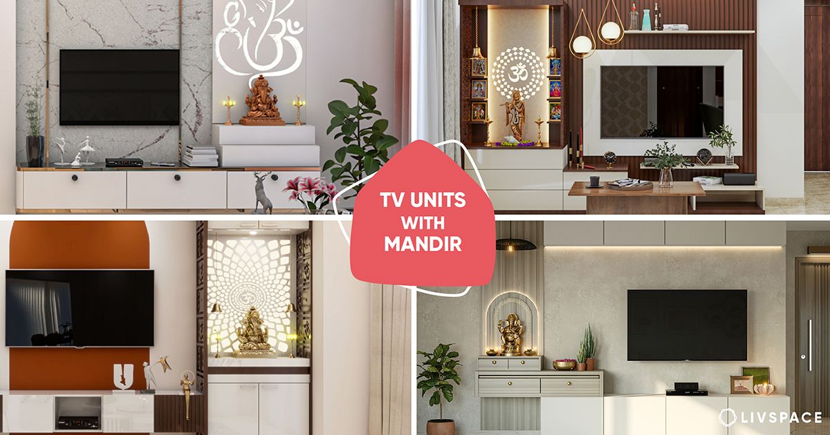 15+ TV Unit Designs With Mandir for Small Living Rooms in 2026