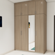 Modern Wardrobe Design In Light Wooden Textures And Mirror | Livspace