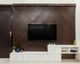 Frosty White And Dark Wood TV Unit Design With Stepped Drawer Storage ...