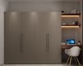 Blue And Grey Wardrobe Design Idea With Sliding Doors | Livspace