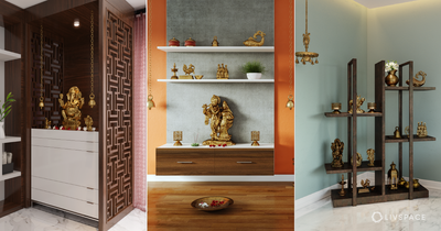 6 Simple Pooja Mandir Designs for Walls in Common Areas at Home