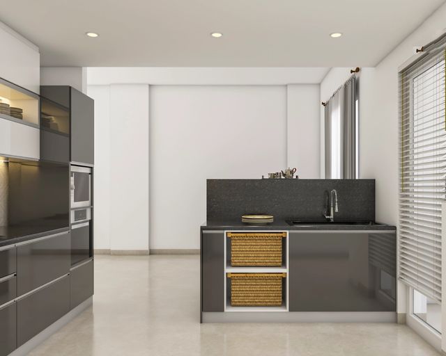 Modern Kitchen Design In Grey And White | Livspace