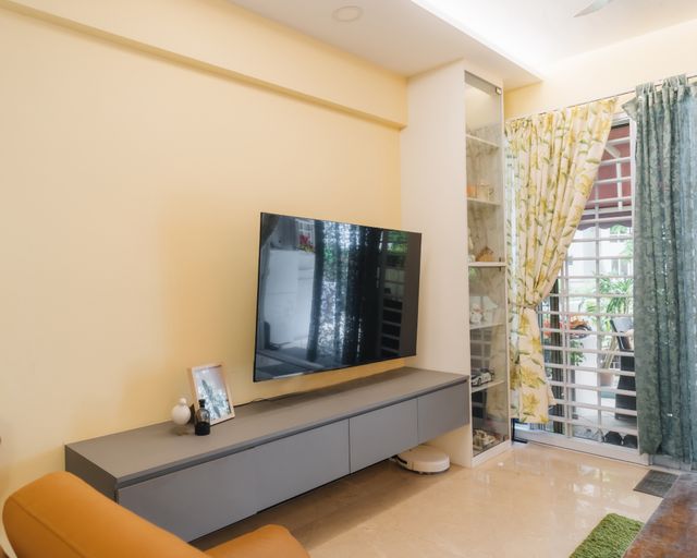 Linear Rectangular False Ceiling Design With Recessed Lights | Livspace