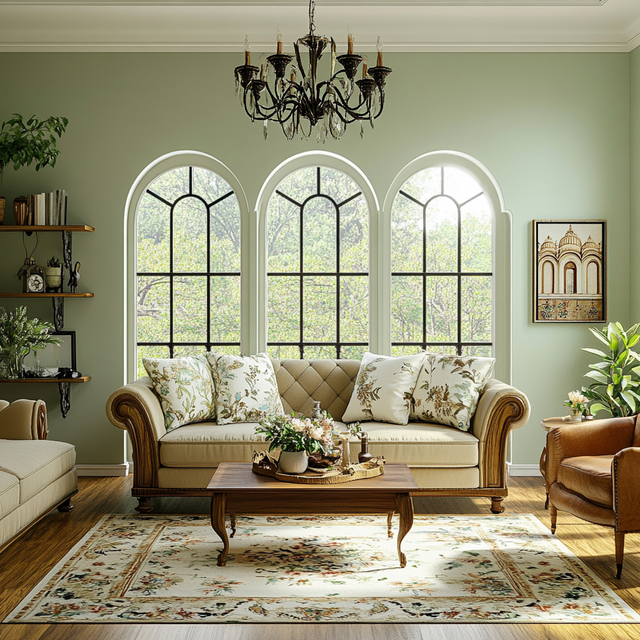 Classic Green Wall Paint Design: Durable, Customizable and Easy to ...