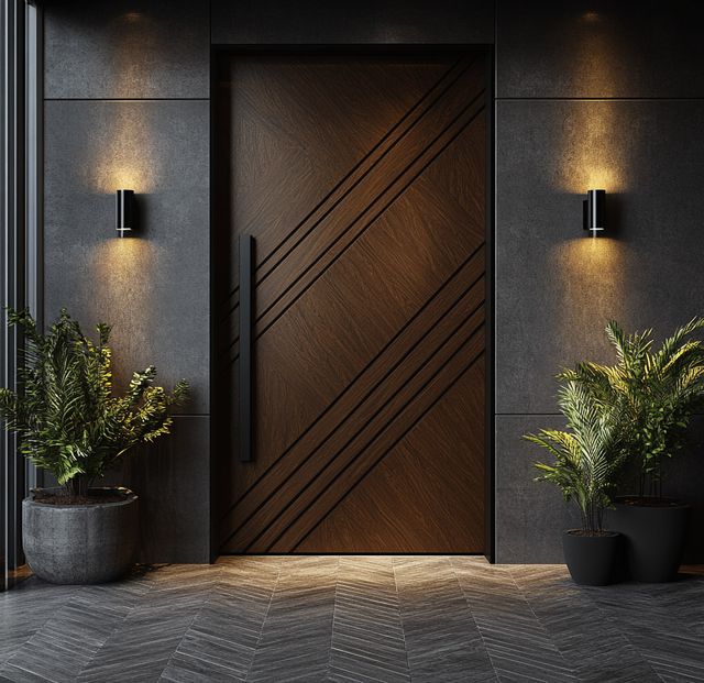 Oversized Modern Entrance Door Design with Single Swing Mechanism ...
