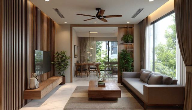 Vertical Slat Wood Wall Design Contemporary Style for Bedroom and ...
