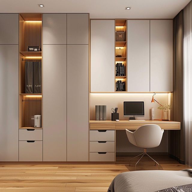 Modern Full-Height Swing Door Wardrobe Design with Loft for Extra ...