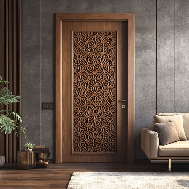 Swing Single Door Design with Matte Finish, Ideal for Traditional Main ...