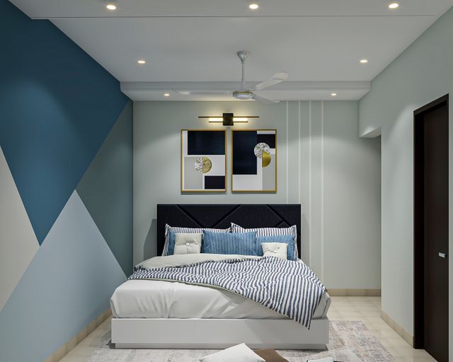 Single-Layer Gypsum False Ceiling Design with Spotlights and Modern ...
